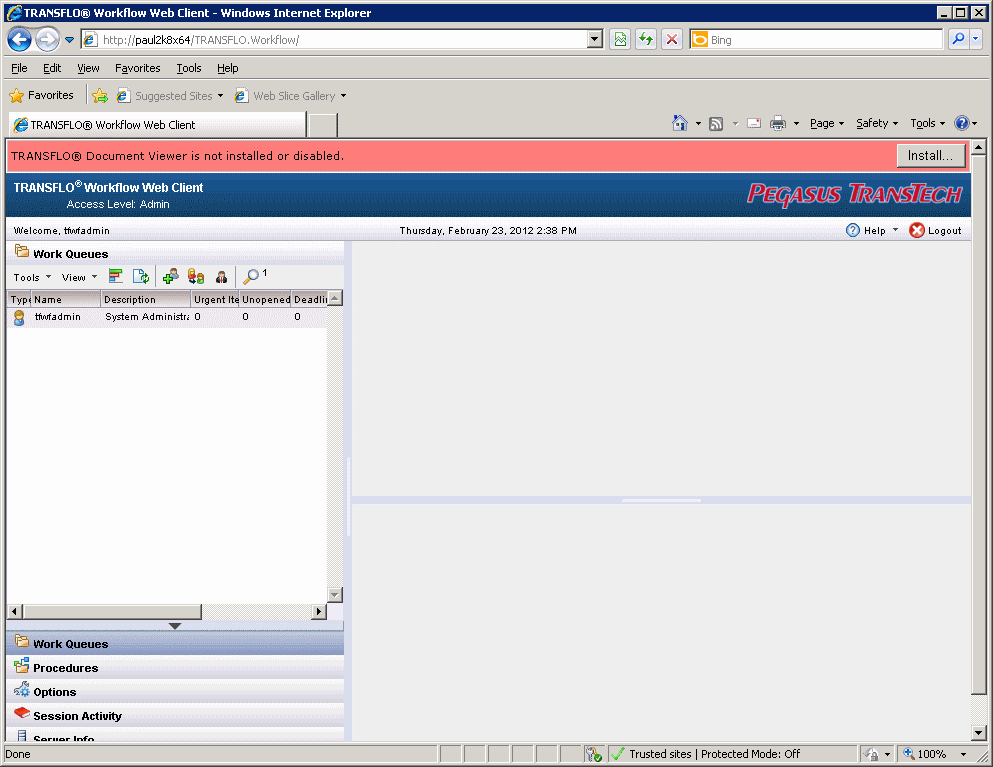 Install the Transflo DMS Workflow Web Client